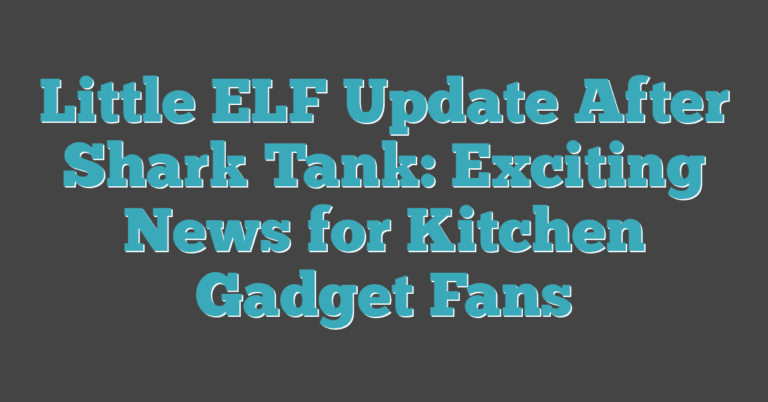 Little ELF Update After Shark Tank: Exciting News for Kitchen Gadget ...